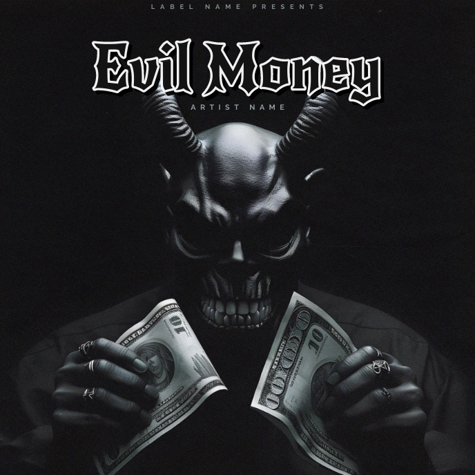 Music Album Cover Template "EVIL MONEY" | PosterMyWall